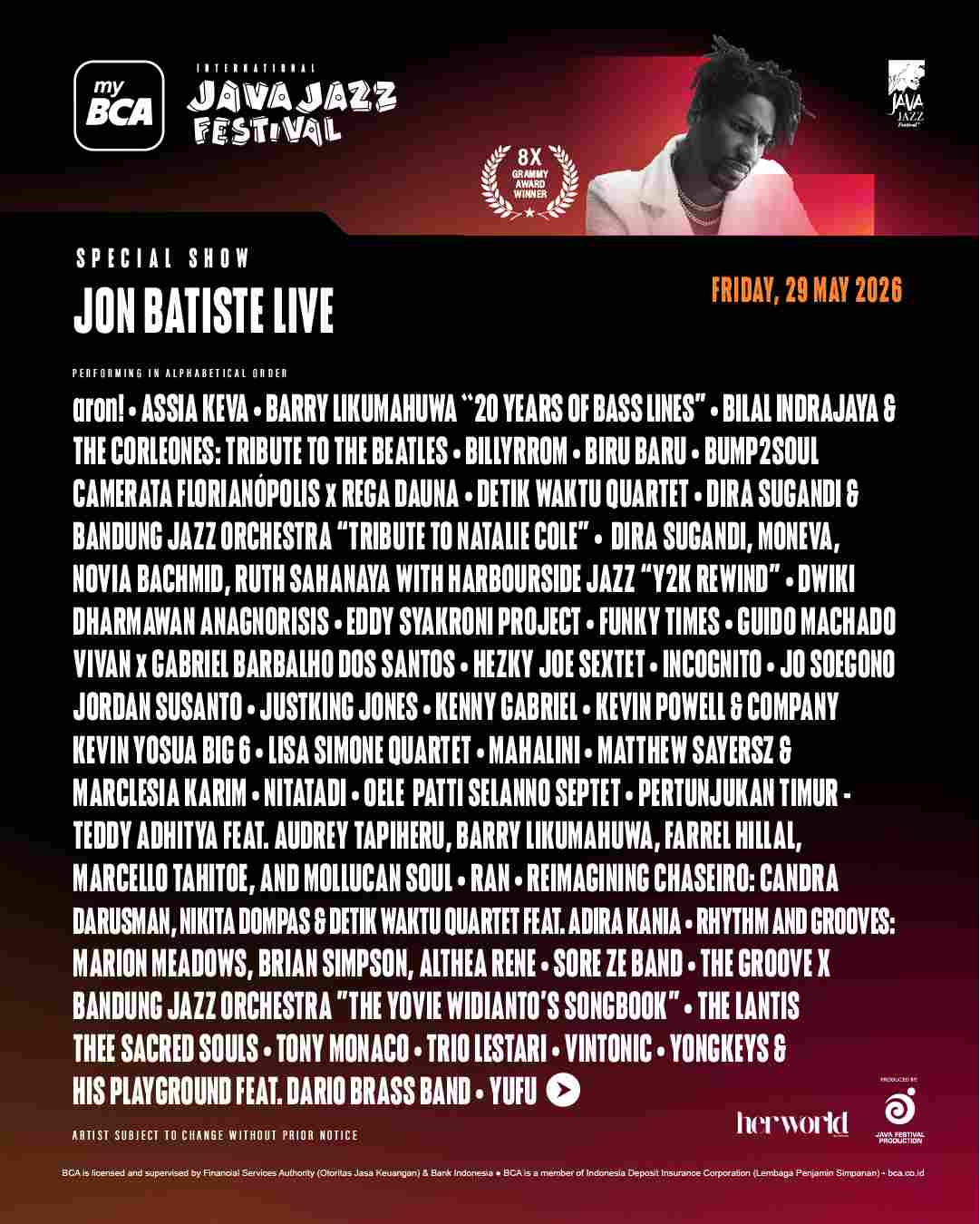 Event - Java Jazz Festival 2026 (LINE UP DAY 1)